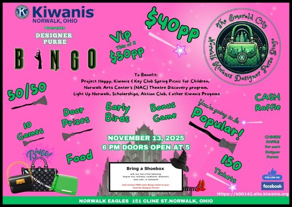 Wicked Designer Purse Bingo - Norwalk Kiwanis | kiwanisnorwalk Box Office