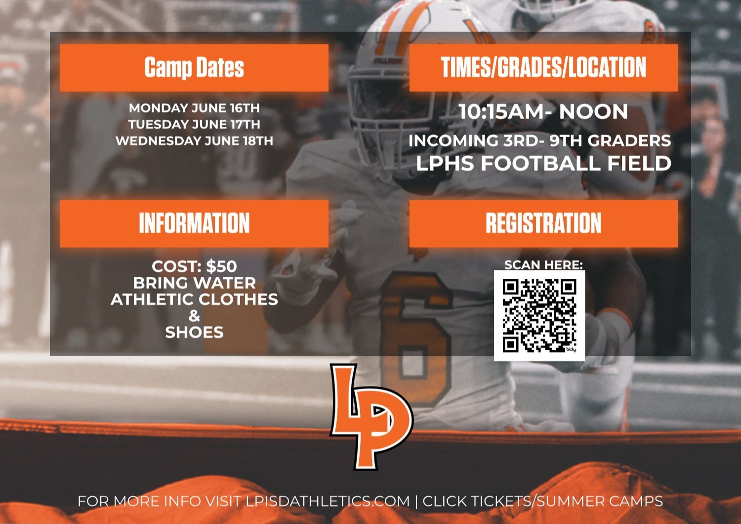 2025 Football Summer Camp | lpisd Box Office