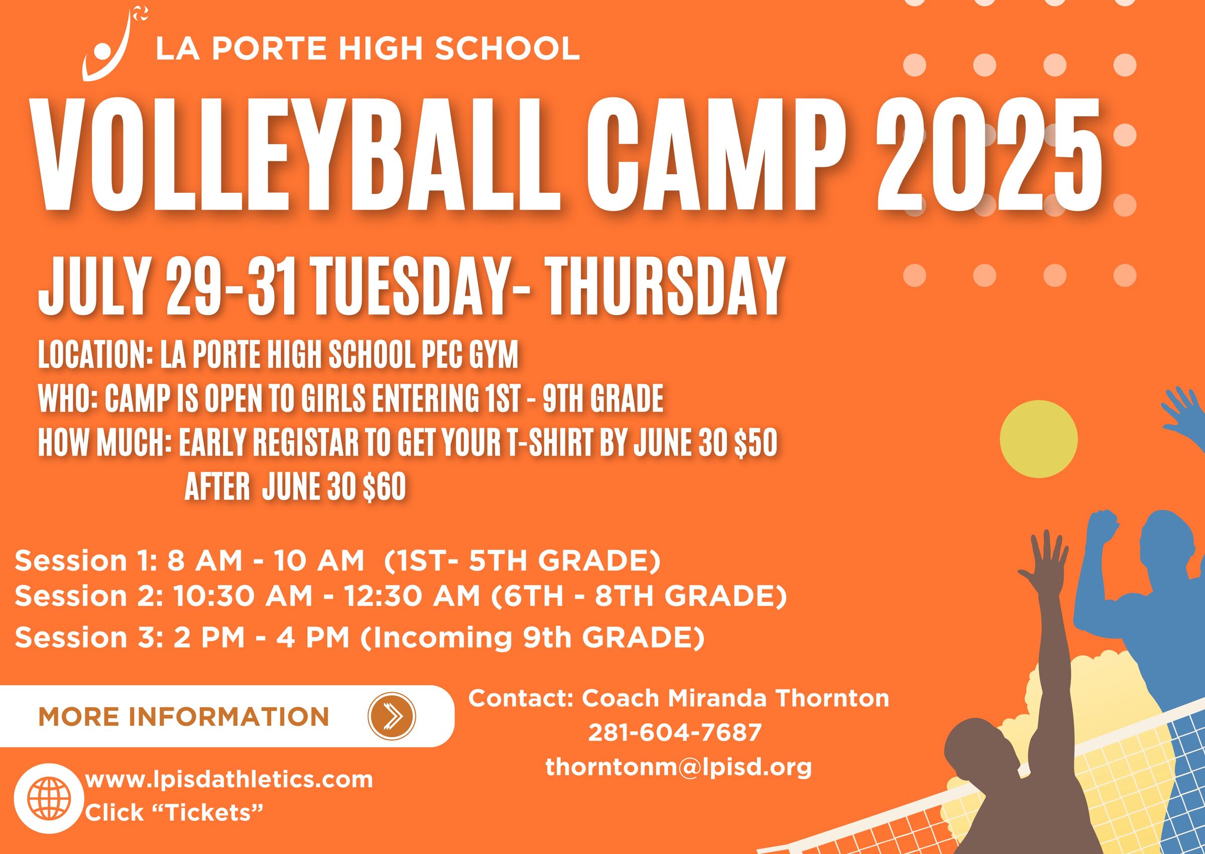 Summer Lady Dawg Volleyball Camp 2025 | lpisd Box Office